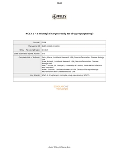KCa 3.1-a microglial target ready for drug repurposing? - SORA